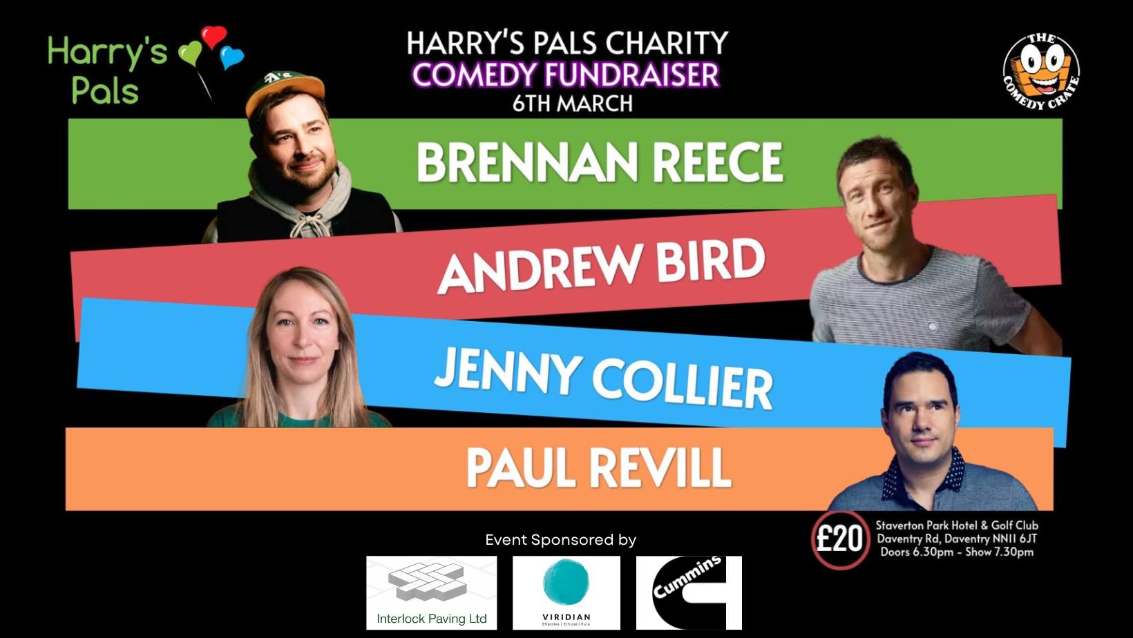 Back by popular demand - The Harry's Pals comedy night! - Harrys Pals
